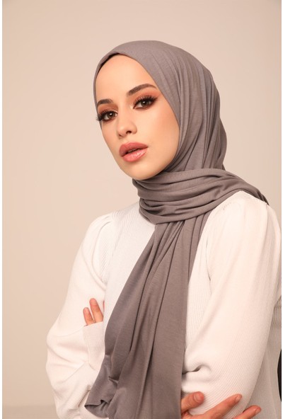 ELF PRIVE Premium Düz Pamuk Penye Şal-Koyu Gri ELF PRIVE Premium Düz Pamuk Penye Şal-Koyu Gri