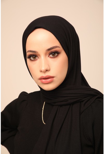 ELF PRIVE Premium Düz Pamuk Penye Şal-Siyah ELF PRIVE Premium Düz Pamuk Penye Şal-Siyah