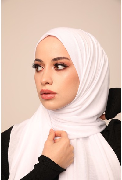 ELF PRIVE Premium Düz Pamuk Penye Şal-Beyaz ELF PRIVE Premium Düz Pamuk Penye Şal-Beyaz