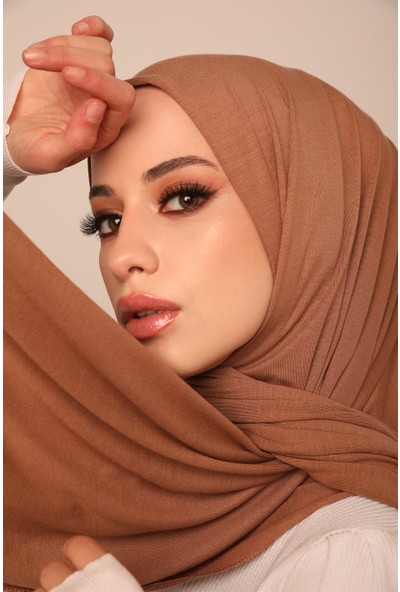 ELF PRIVE Premium Düz Pamuk Penye Şal-Camel ELF PRIVE Premium Düz Pamuk Penye Şal-Camel