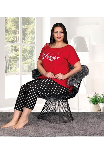 Lady Büyük Beden Bayan Kapri Takım L-10507 Lady Büyük Beden Bayan Kapri Takım L-10507