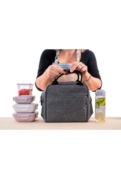 Happy Bear Gri Isı Yalıtımlı Termal Yemek Taşıma Çantası Happy Bear Gri Isı Yalıtımlı Termal Yemek Taşıma Çantası