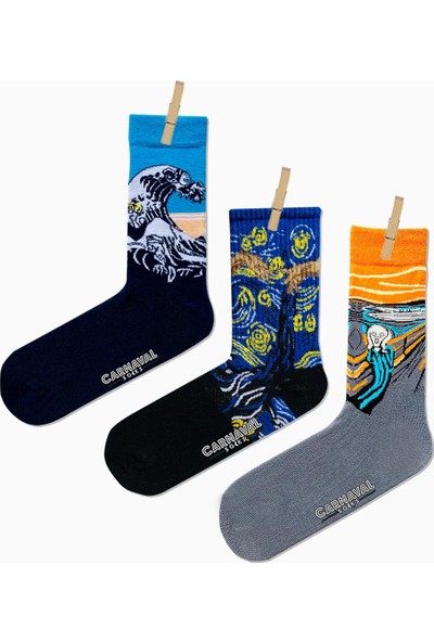 Carnaval Socks 3'lü Art Socks Desenli Renkli Çorap Carnaval Socks 3'lü Art Socks Desenli Renkli Çorap