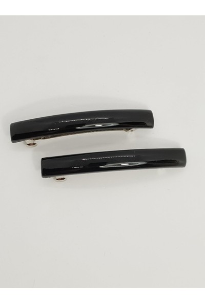 Melkady 182A - Kadın Klasik Siyah Otomatik Lüx Kemik Toka Seti (2'li)