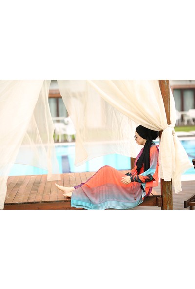 Remsa Mayo Renkli Çizgili Turuncu Uzun Pareo Remsa Mayo Renkli Çizgili Turuncu Uzun Pareo