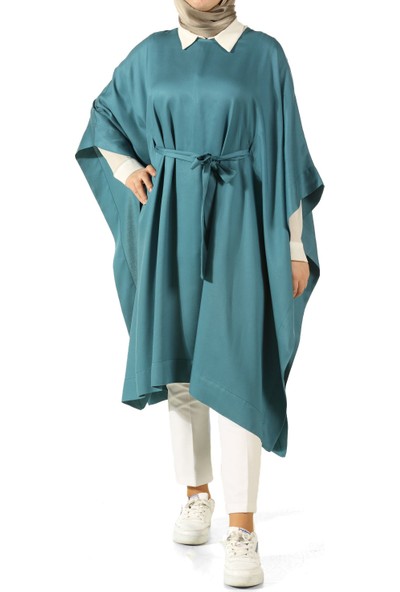 Allday Viskon Kuşaklı Panço