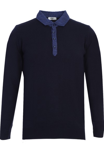 Kiğılı Polo Yaka Regular Fit Triko Kazak