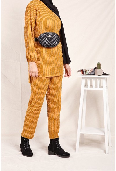 Allday Çizgili Pantolonlu Ikili Takım