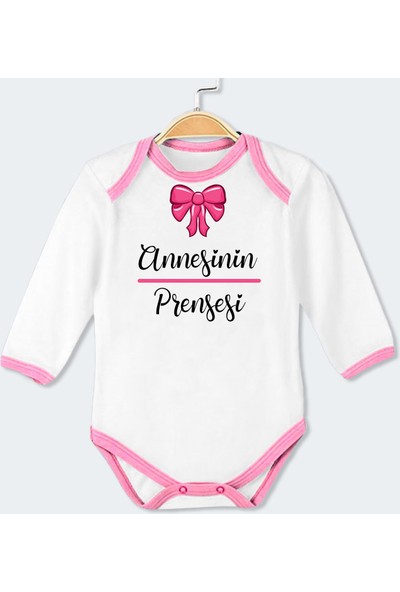 Coutoo Annesinin Prensesi Pembe Kurdele Baskılı Kız Bebek Zıbın