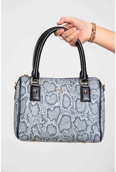 Monica Ricci Gri Yılan Kadın El Çantası 1844