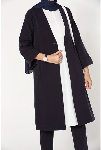 Allday Düğmeli Uzun Ceket