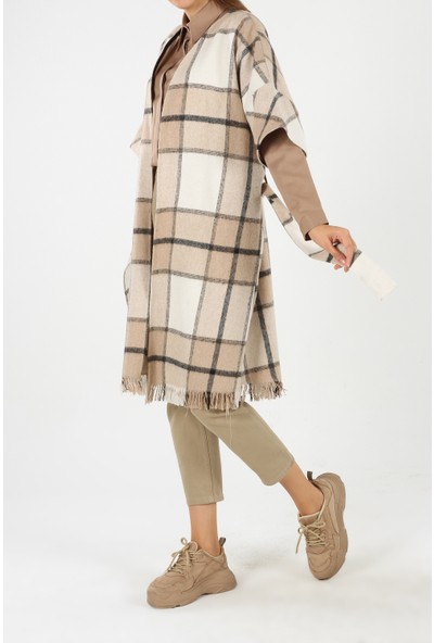 Allday Oduncu Ekoseli Püsküllü Panço