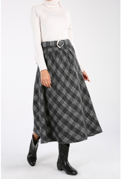 ALLDAY Oduncu Ekoseli Kemerli Etek