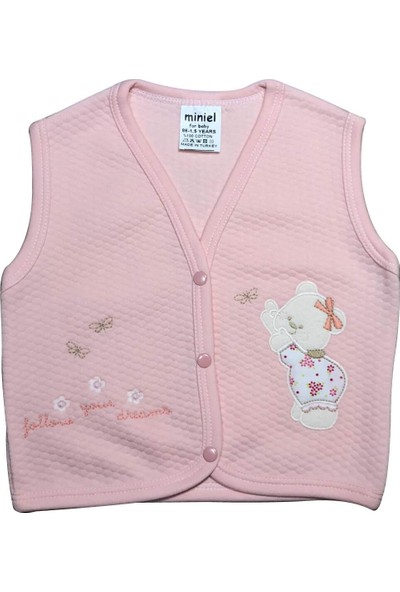 Minikel Sevimli Çiçekçi Ayıcık Kapitone Yelek