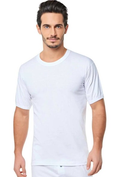 Seher Yıldızı Erkek Büyük Beden Kolu Bantlı Sıfır Yaka Atlet 6'lı Paket