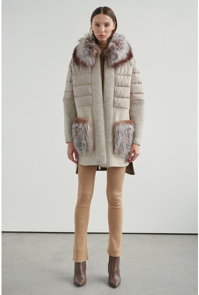 Noella Bonita Kaşmir Kaban Bej