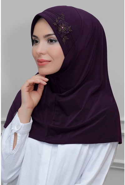 Hürrem Kadın Mürdüm Güllü Pratik Tesettür