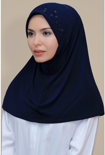 Hürrem Kadın Lacivert Elişi Laleli Pratik Tesettür