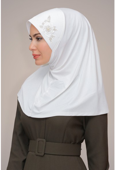 Hürrem Kadın Krem Güllü Pratik Tesettür