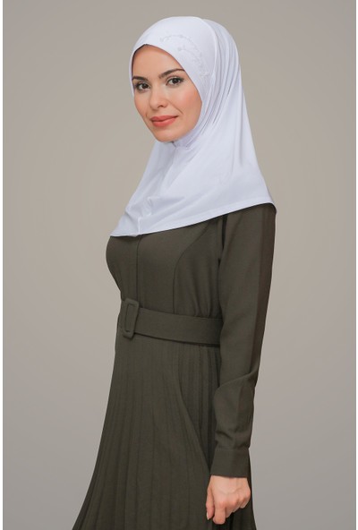 Hürrem Kadın Beyaz Elişi Laleli Pratik Tesettür