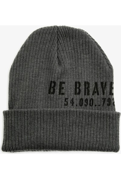 Koton Erkek Yazılı Baskılı Bere