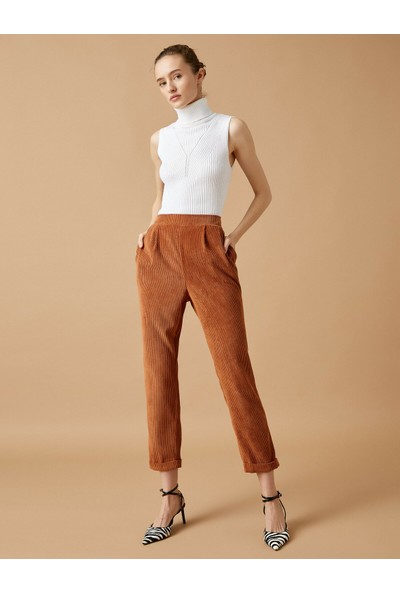 Koton Kadın Fitilli Kadife  Pantolon