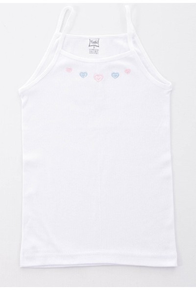 Tutku 6 Adet Kız Çocuk 0165 Ip Askılı Atlet Beyaz