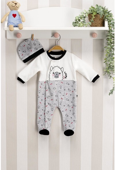 U.S. Polo Assn. Bebek Uzun Kollu 2 Li Patikli Tulum Krem