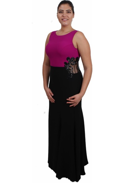 Gzn Fashion Krep Uzun Abiye Elbse Fuşya Gzn Fashion Krep Uzun Abiye Elbse Fuşya