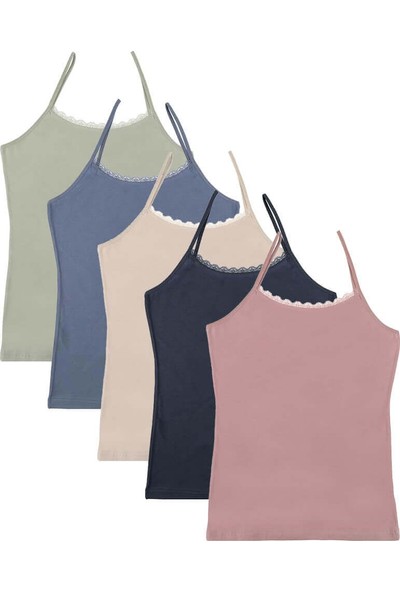 Donella 5'li Renkli Kadın Atlet - 2371WD8-5LI Donella 5'li Renkli Kadın Atlet - 2371WD8-5LI