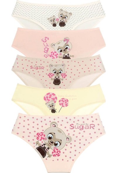 Donella 5'li Sugar Bear Baskılı Kız Çocuk Külot - 4171GL-5LI