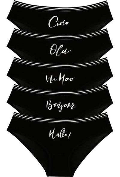 Donella 5'li Baskılı Genç Kız Siyah Külot - 5171SZ-5LI Donella 5'li Baskılı Genç Kız Siyah Külot - 5171SZ-5LI