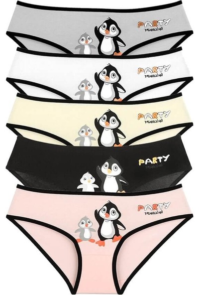 Donella 5'li Penguen Baskılı Kız Çocuk Külot - 4171PO-5LI