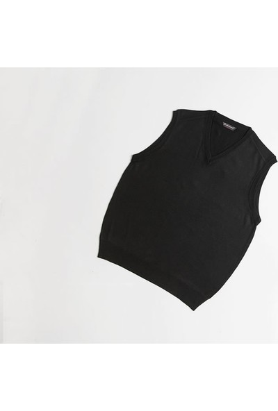 Çukurova Tekstil Çukurova Yünlü Kolsuz Süveter Siyah