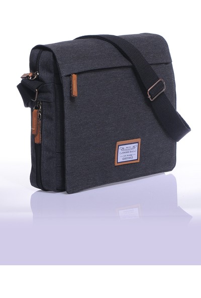 Siyah Kanvas Postacı Çantası