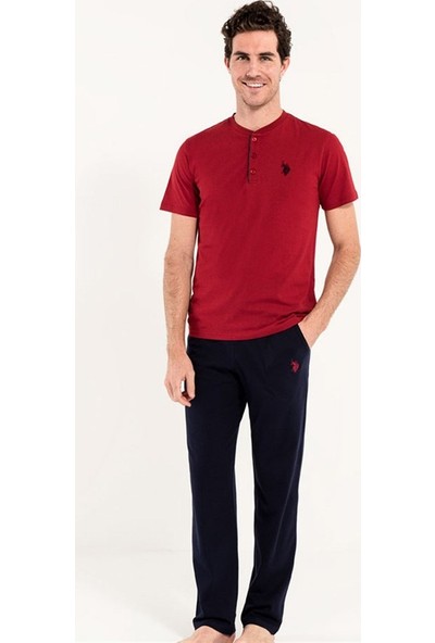 U.S. Polo Assn. Us Polo Bordo Pijama Takım + Sort 12005