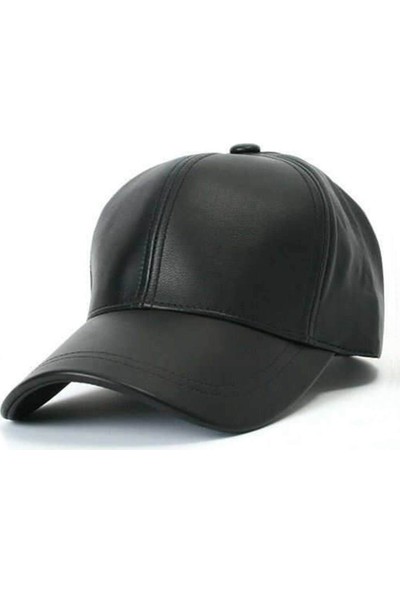Külah Kadın Gerçek Deri Siyah Şapka