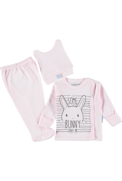 Hazal Baby Kız Bebek Yazılı Tavşan 3'lü Zıbın Takım Hazal Baby Kız Bebek Yazılı Tavşan 3'lü Zıbın Takım