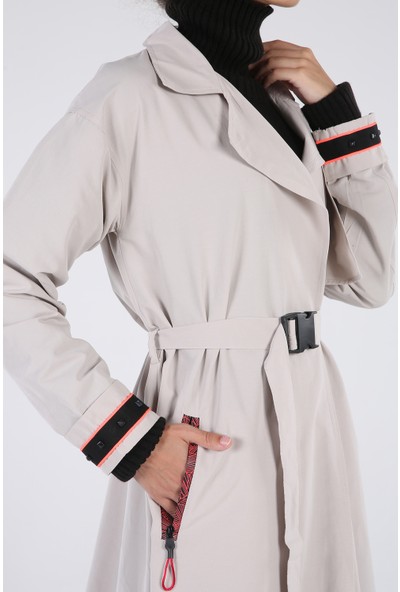 ALLDAY Kol Fermuarli Şeritli Trençkot ALLDAY Kol Fermuarli Şeritli Trençkot