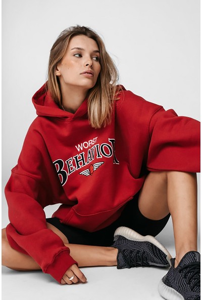 Madmext Mad Girls Kırmızı Kadın Sweatshirt MG853