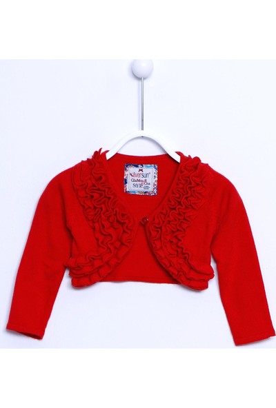 Silversun Kırmızı Uzun Kol Fırfırlıtriko Bolera|t 7143