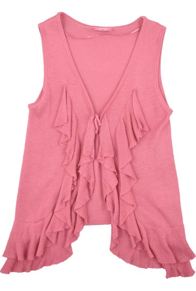 Silversun Pembe Fırfırlıtriko Yelek|t 23269