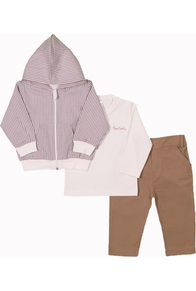 Pierre Cardin Bebek Giyim Pierre Caedin Bebek Dokuma Ekoseli Üçlü Kapüşonlu Takım Kahve Pierre Cardin Bebek Giyim Pierre Caedin Bebek Dokuma Ekoseli Üçlü Kapüşonlu Takım Kahve
