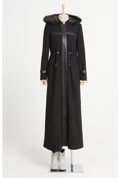 Setrms Kapüşonlu Belden Büzgülü Manto