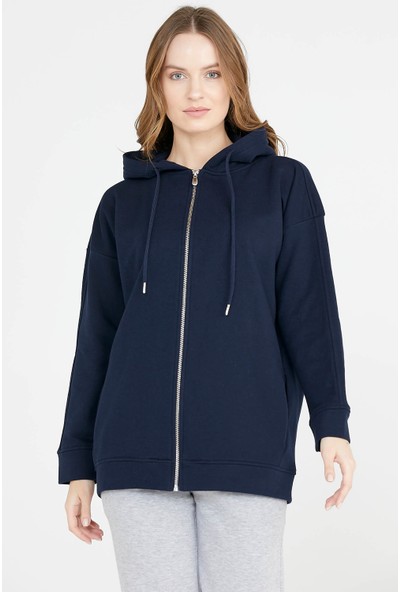 Sementa Kapüşonlu Fermuarlı Sweatshirt - Lacivert Sementa Kapüşonlu Fermuarlı Sweatshirt - Lacivert