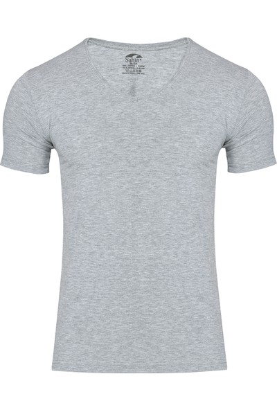 Şahin Erkek Kısa Kollu V Yaka Lycralı Body