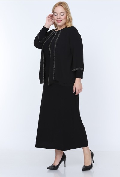 Perya Taş Işlemeli Şifon Abiye Elbise Siyah Kadın Giyim Perya Taş Işlemeli Şifon Abiye Elbise Siyah Kadın Giyim