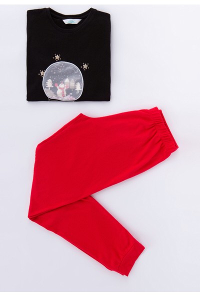 Penti Sıyah-Kırmızı Teen Ny Termal 2li Pijama Takımı