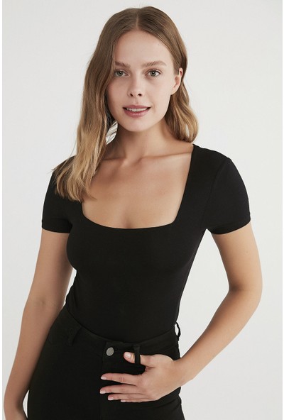 Penti Siyah Square Neck Bodysuit Penti Siyah Square Neck Bodysuit