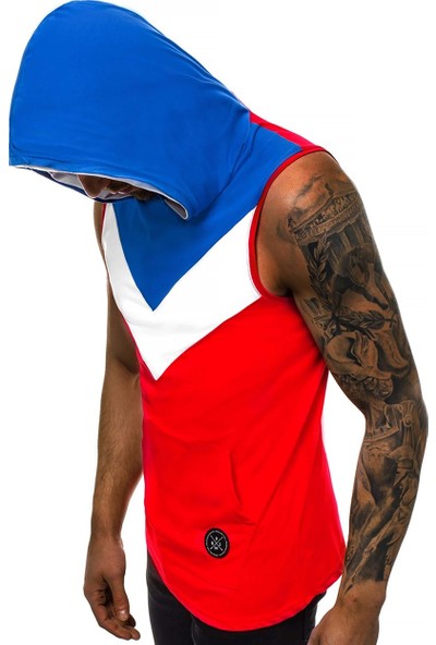 Madmext Kırmızı Kapüşonlu Kolsuz T-Shirt 2897